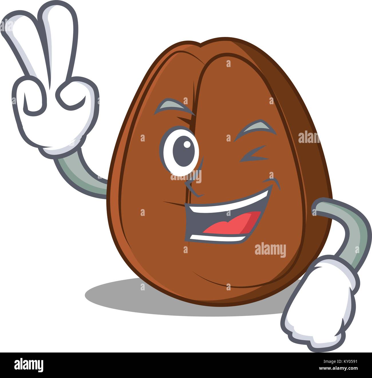 Two finger coffee bean character cartoon Stock Vector Image & Art - Alamy