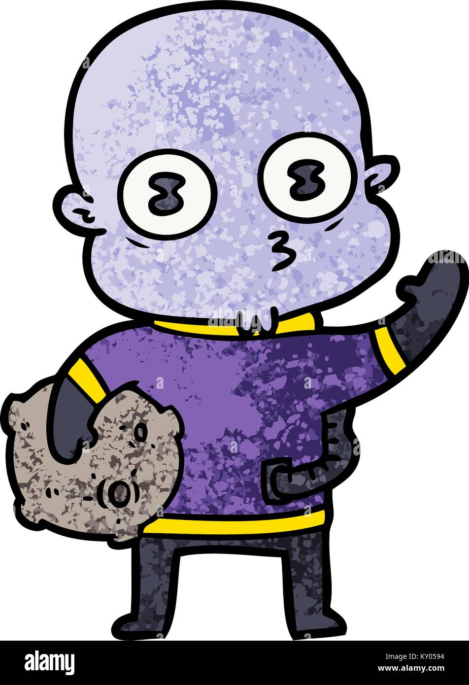 waving weird bald spaceman Stock Vector Image & Art - Alamy
