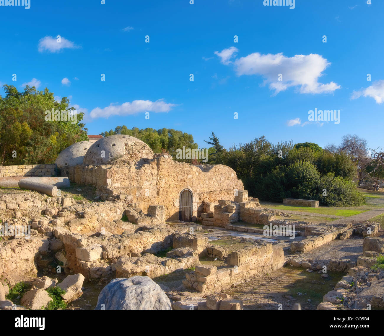 Medieval Ottoman Turkish bath houses in Paphos city on Cyprus Stock ...
