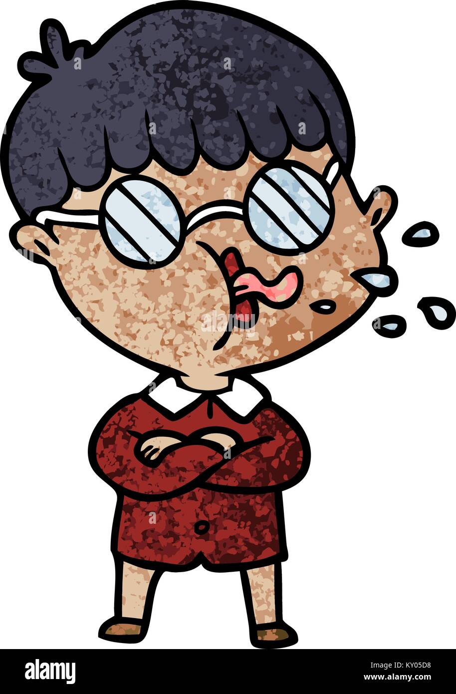 cartoon boy wearing spectacles Stock Vector Image & Art - Alamy