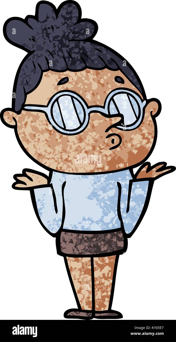 cartoon woman wearing glasses Stock Vector Image & Art - Alamy