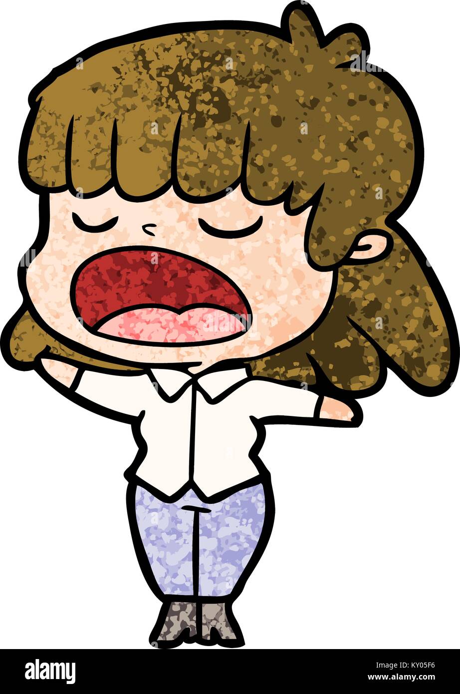 cartoon woman talking loudly Stock Vector Image & Art - Alamy