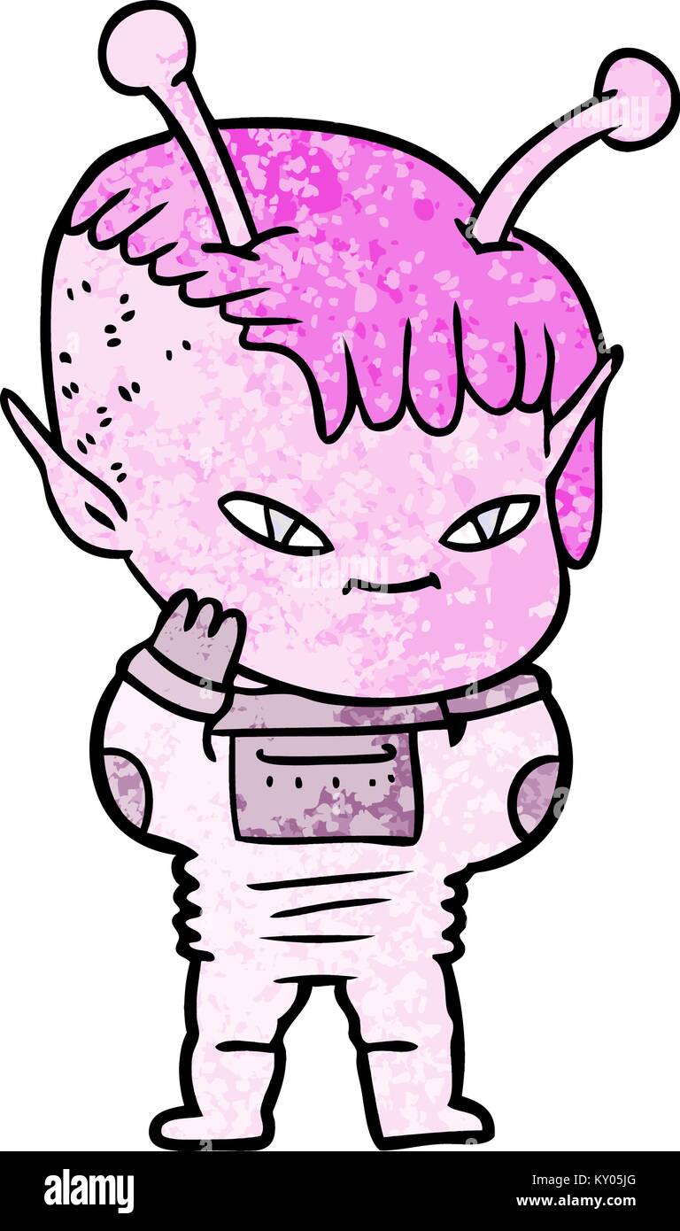cute cartoon alien girl Stock Vector Image & Art - Alamy