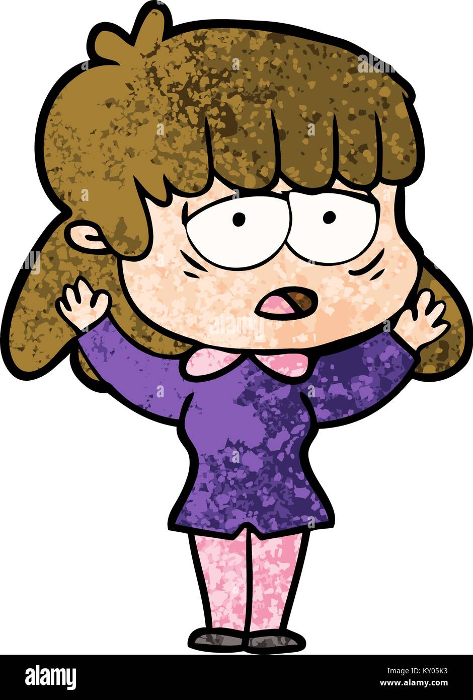 cartoon tired woman Stock Vector Image & Art - Alamy
