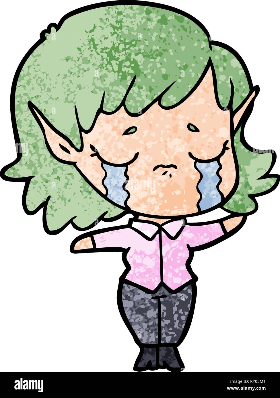 cartoon crying elf girl Stock Vector Image & Art - Alamy