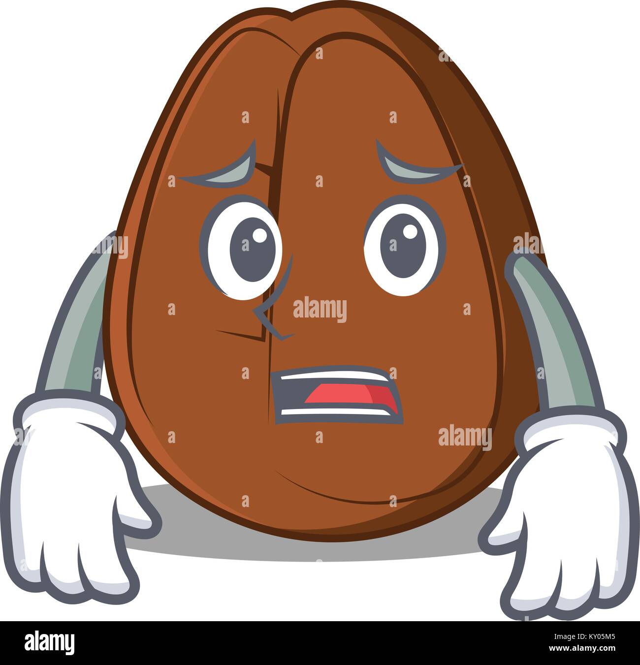 Afraid coffee bean mascot cartoon Stock Vector Image & Art - Alamy