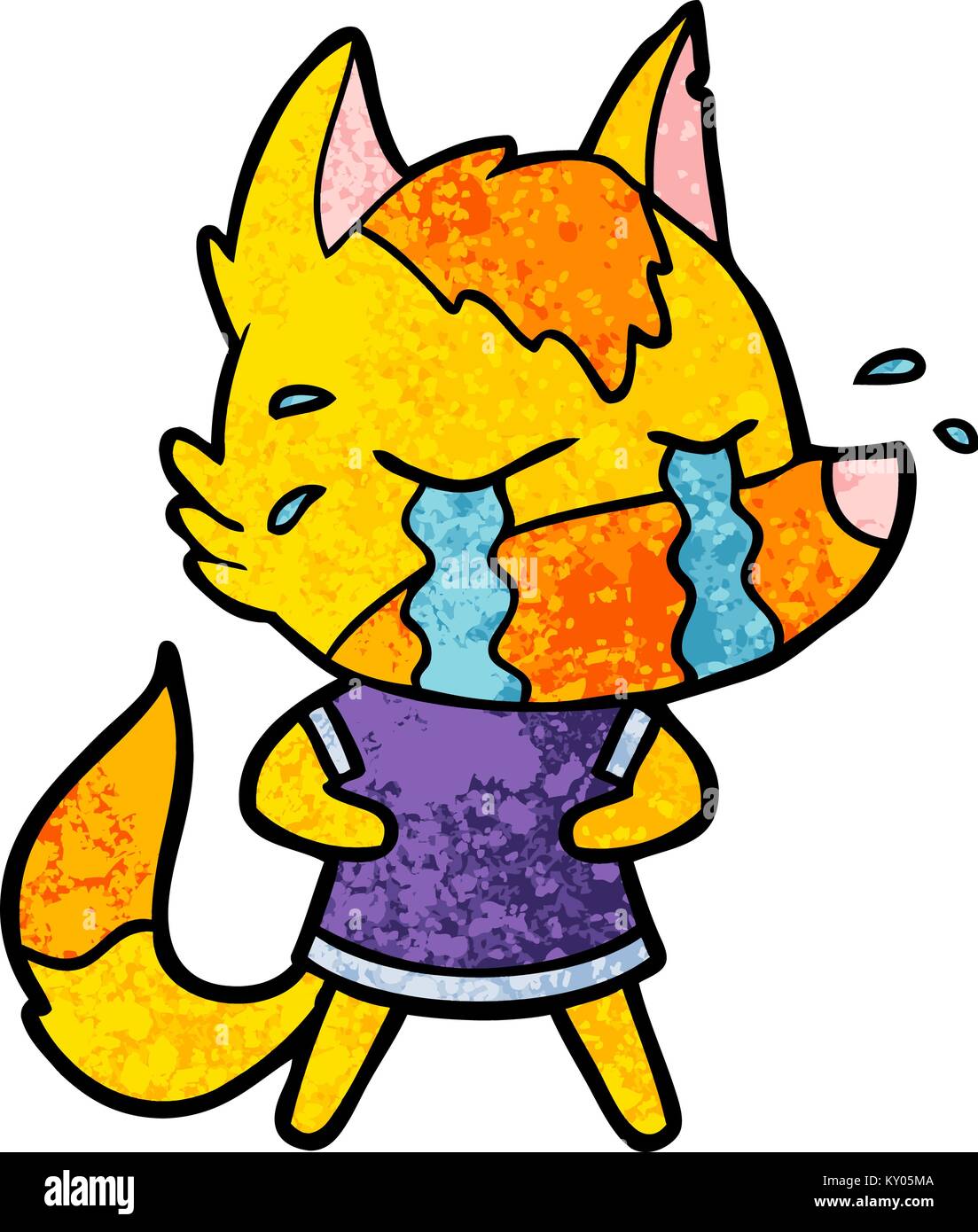 sad little fox cartoon character Stock Vector Image & Art - Alamy