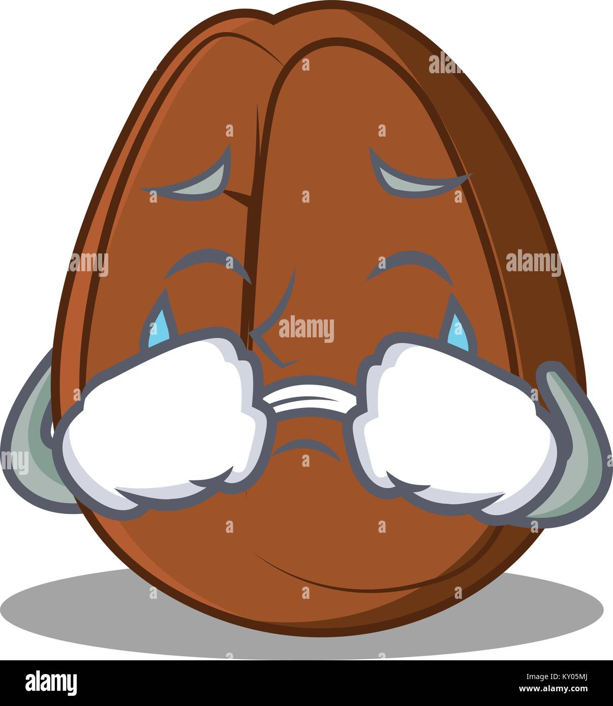 Crying coffee bean mascot cartoon Stock Vector Image & Art - Alamy