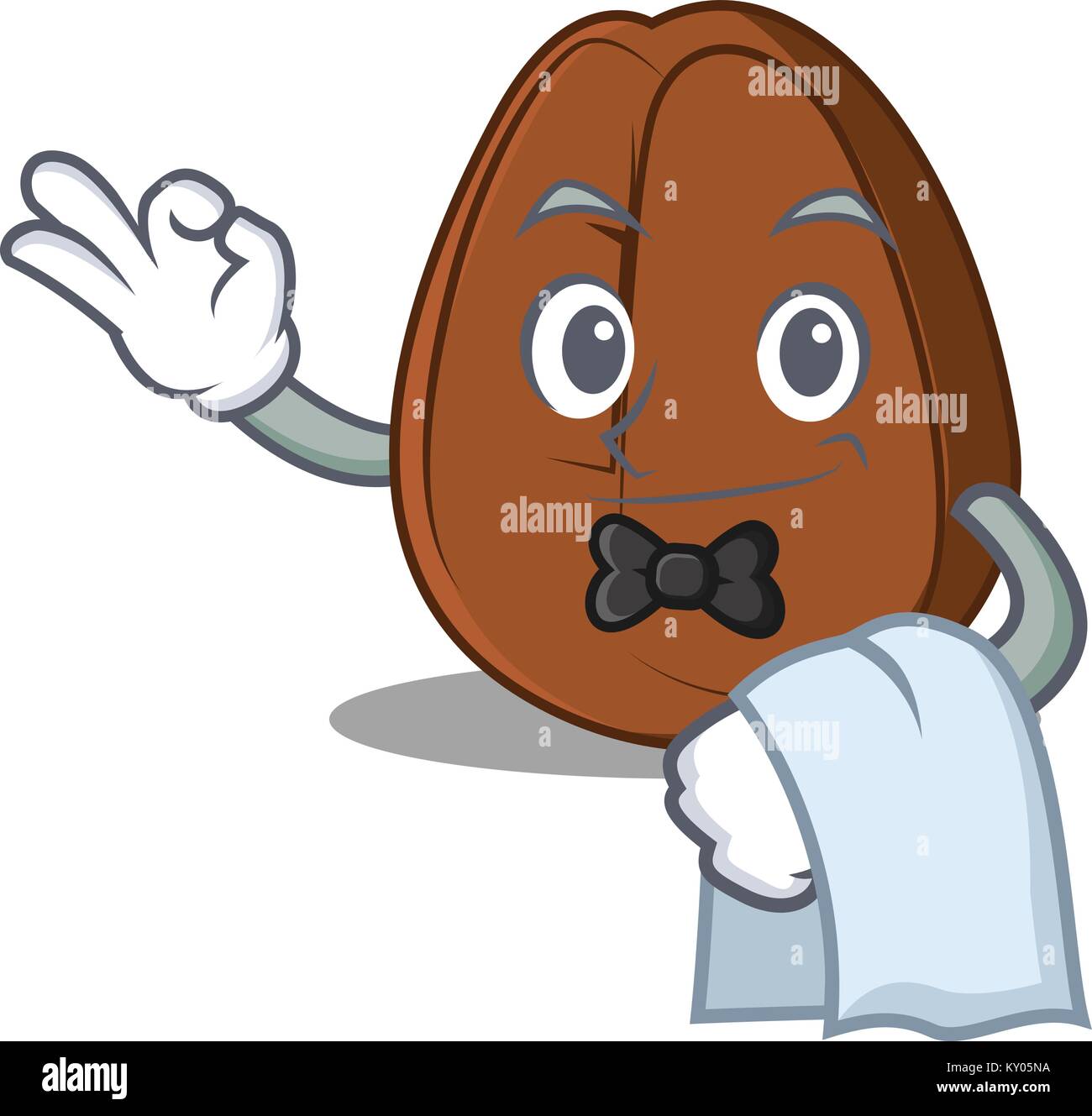 Waiter coffee bean mascot cartoon Stock Vector Image & Art - Alamy