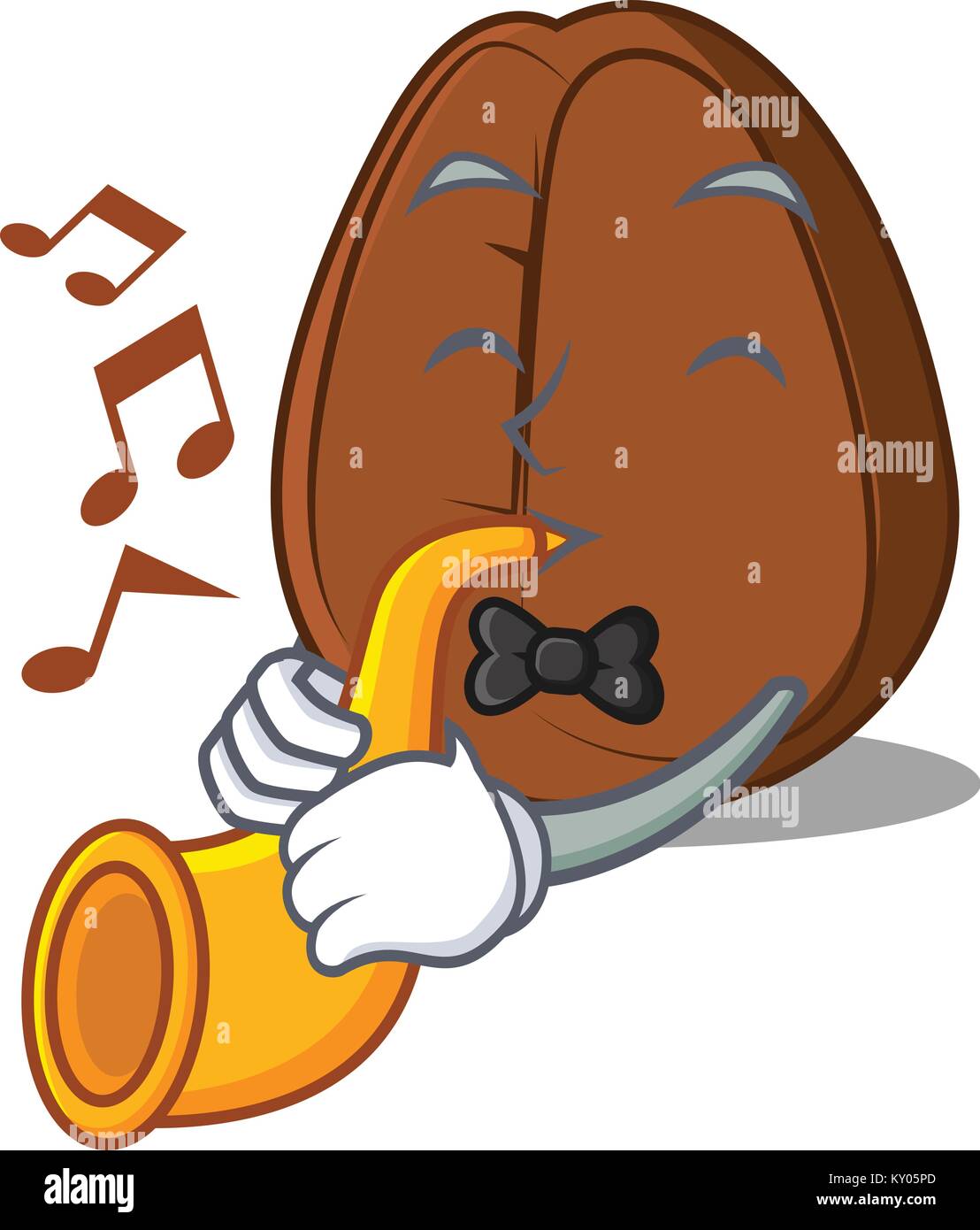 With trumpet coffee bean mascot cartoon Stock Vector Image & Art - Alamy