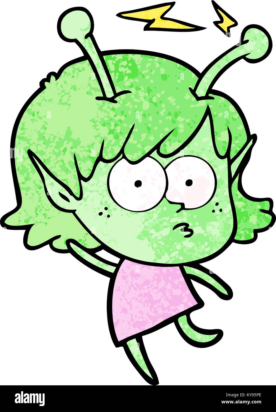 cartoon alien girl Stock Vector Image & Art - Alamy