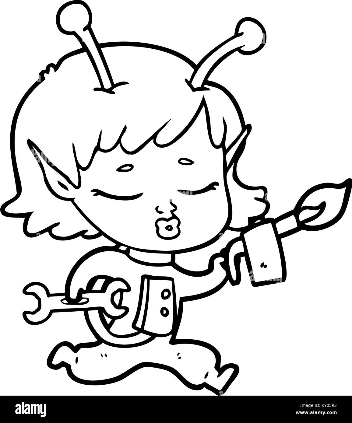 cartoon alien mechanic Stock Vector Image & Art - Alamy