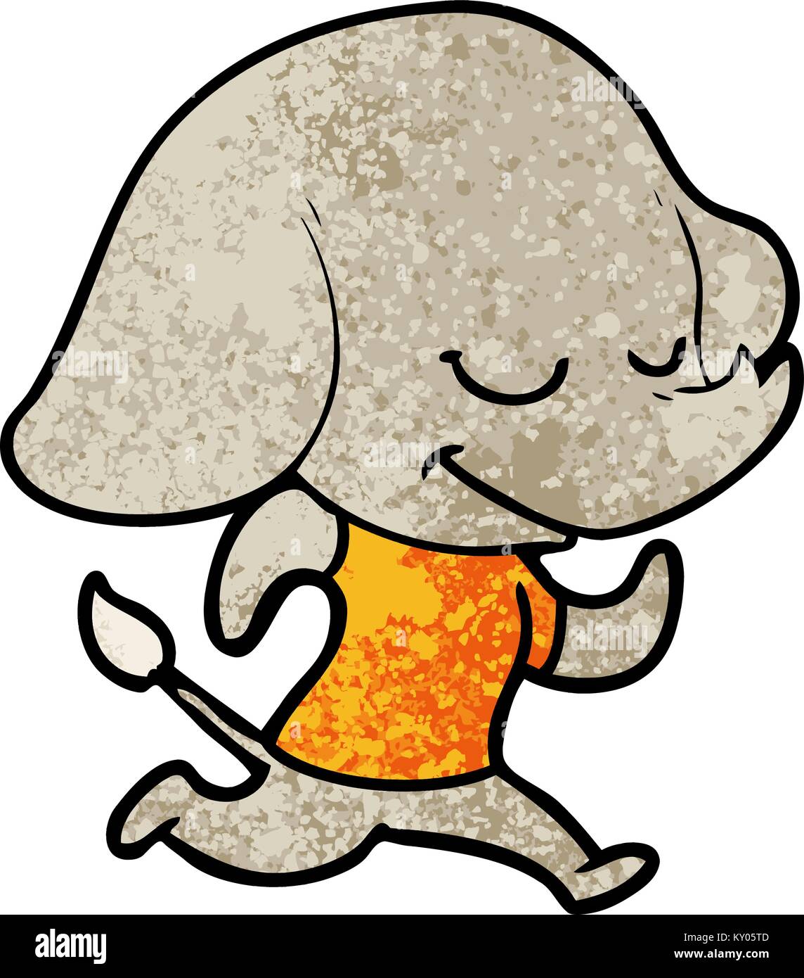 cartoon smiling elephant running Stock Vector Image & Art - Alamy