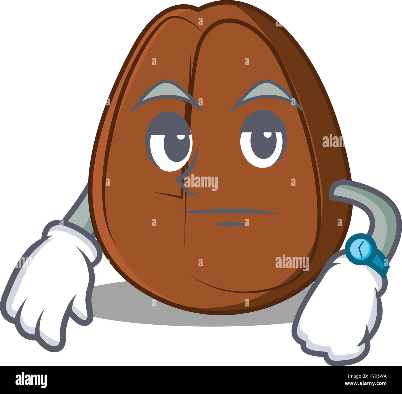 Waiting coffee bean mascot cartoon Stock Vector Image & Art - Alamy