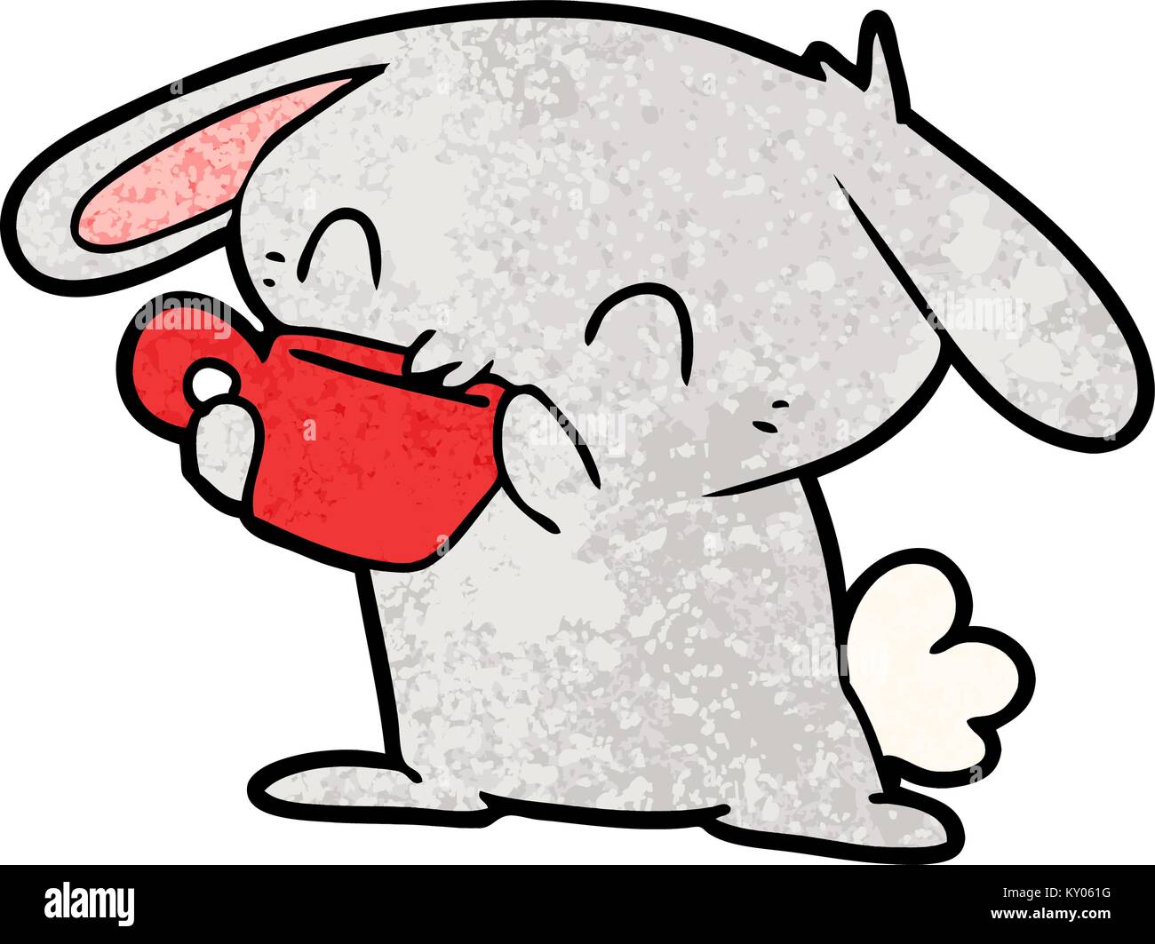 cartoon rabbit drinking tea Stock Vector Image & Art - Alamy