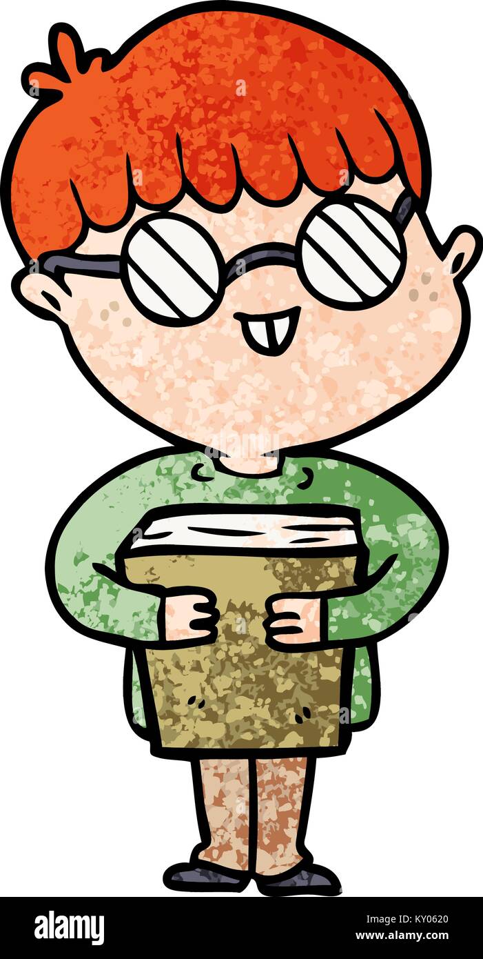 cartoon boy wearing spectacles Stock Vector Image & Art - Alamy