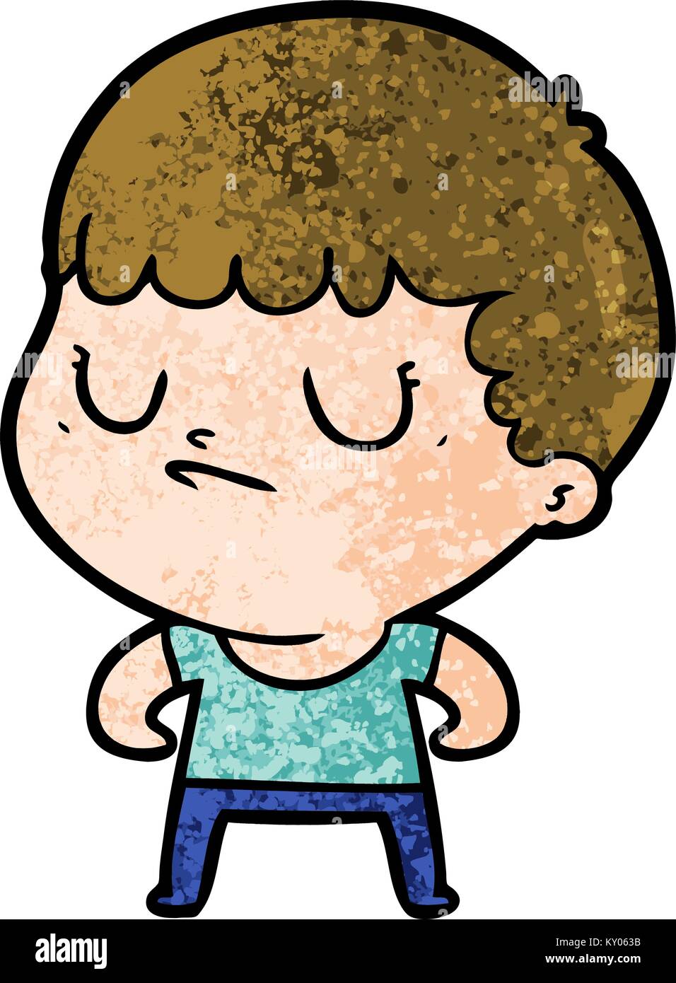 cartoon grumpy boy Stock Vector Image & Art - Alamy