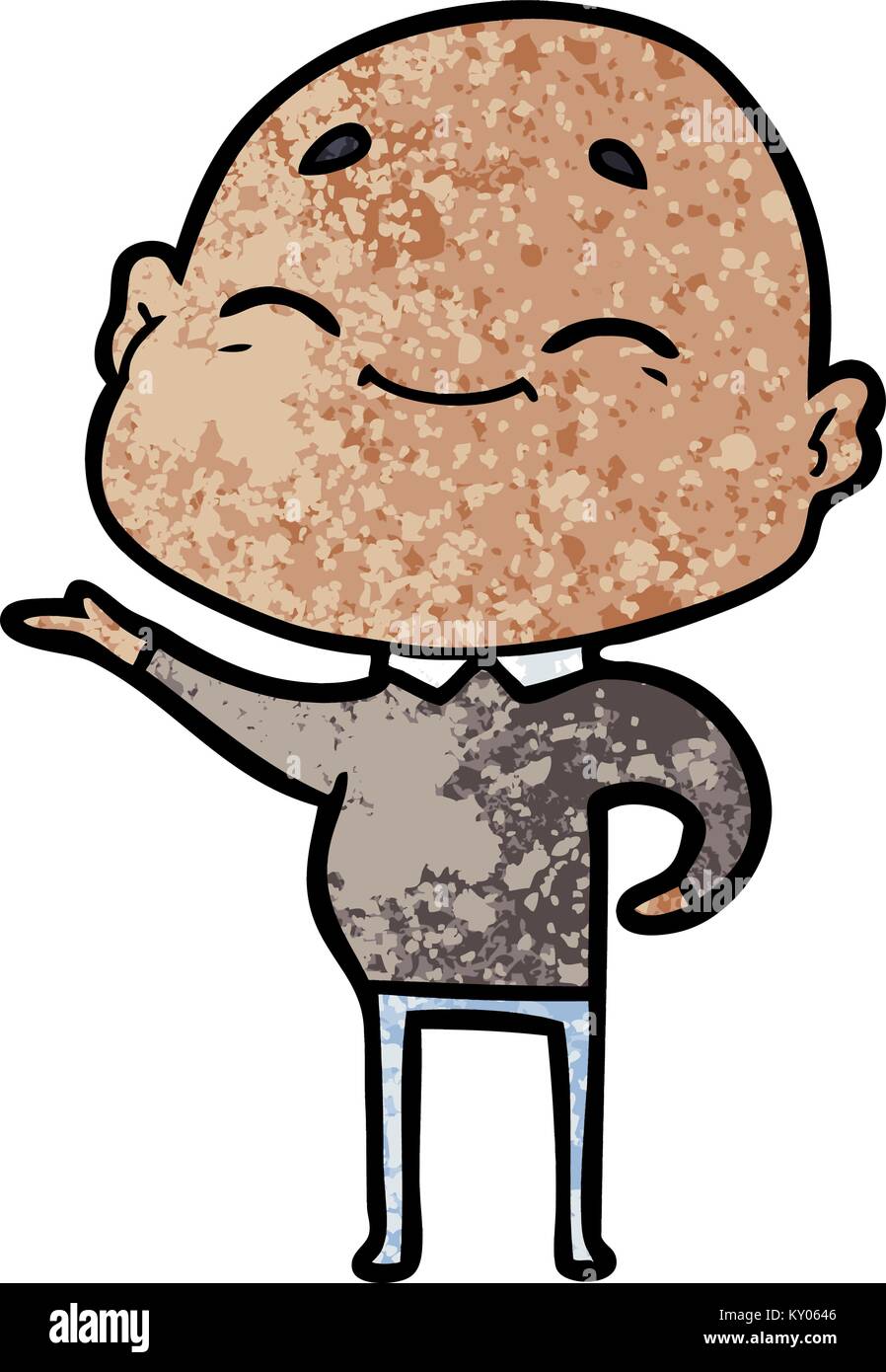 happy cartoon bald man Stock Vector Image & Art - Alamy