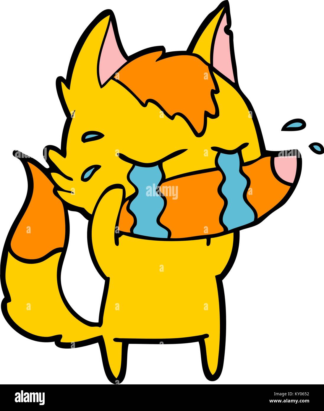 sad little fox cartoon character Stock Vector Image & Art - Alamy