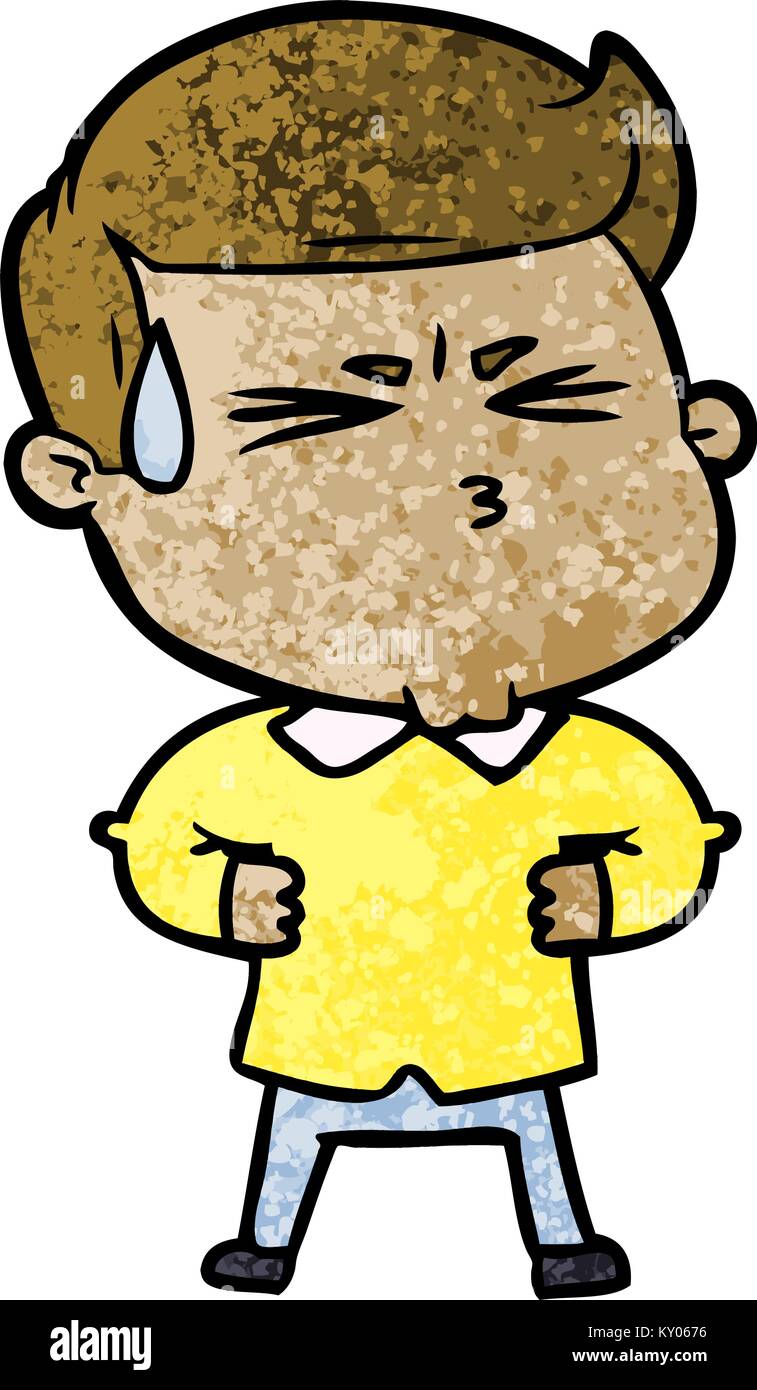cartoon man sweating Stock Vector Image & Art - Alamy