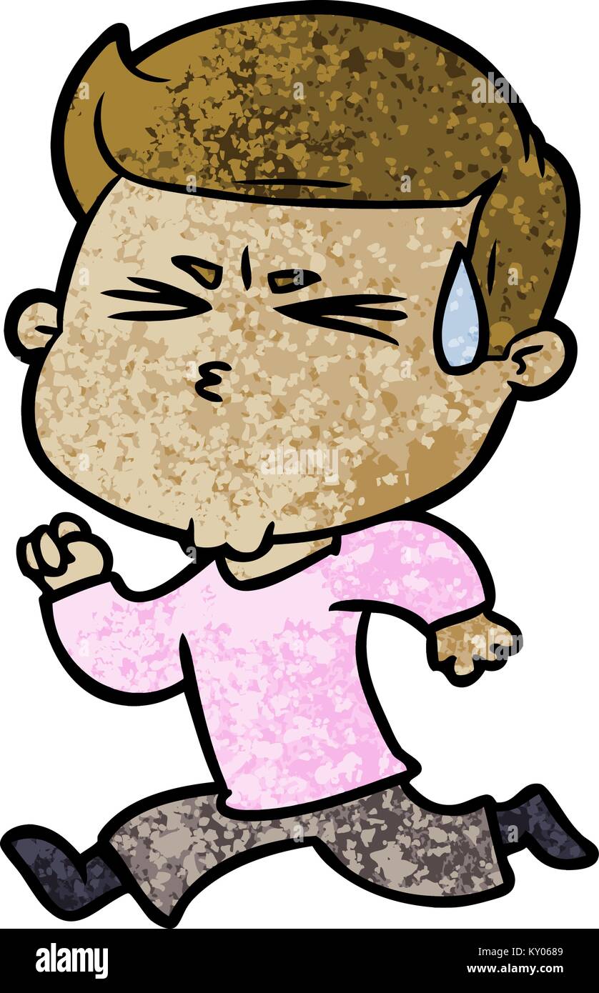 cartoon man sweating Stock Vector Image & Art - Alamy