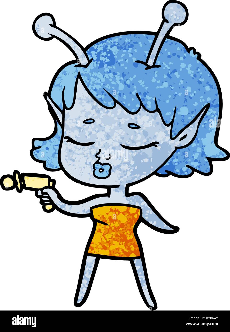 cute alien girl cartoon Stock Vector Image & Art - Alamy