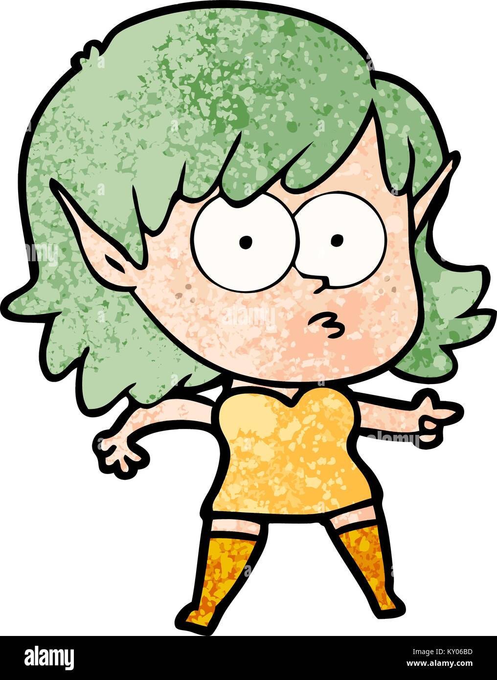 cartoon shocked elf girl Stock Vector Image & Art - Alamy