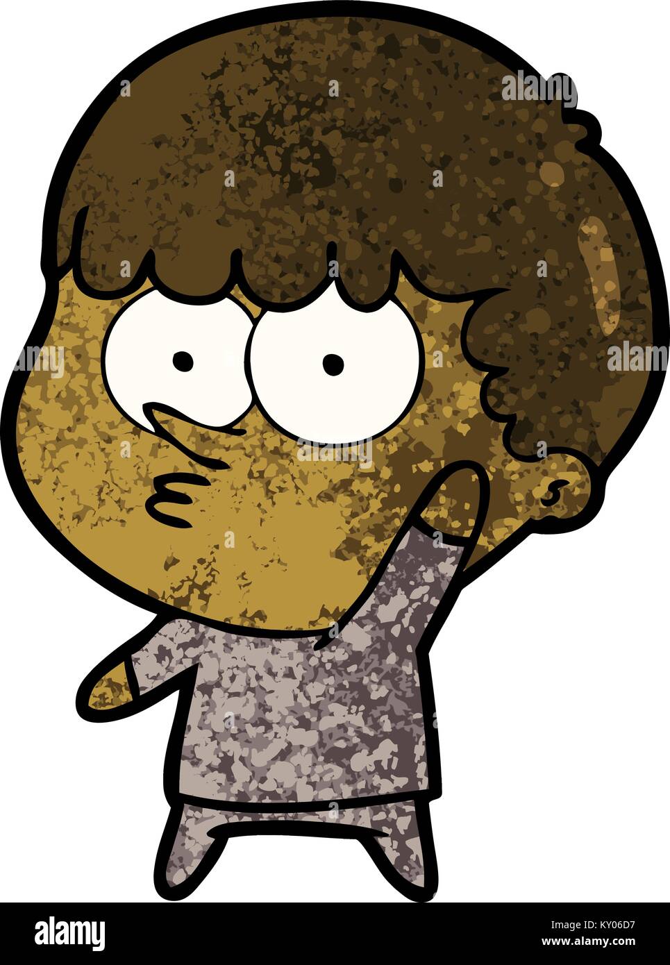 cartoon curious boy waving Stock Vector Image & Art - Alamy