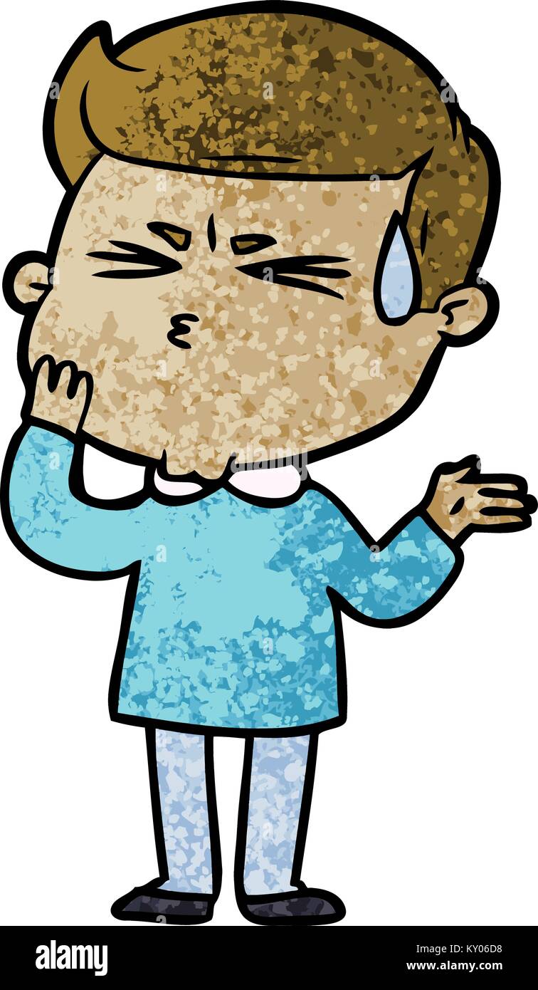 cartoon man sweating Stock Vector Image & Art - Alamy