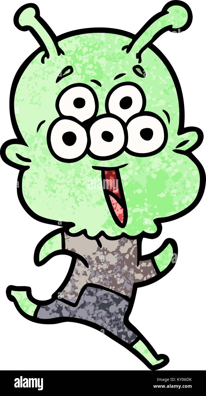 happy cartoon alien running Stock Vector Image & Art - Alamy