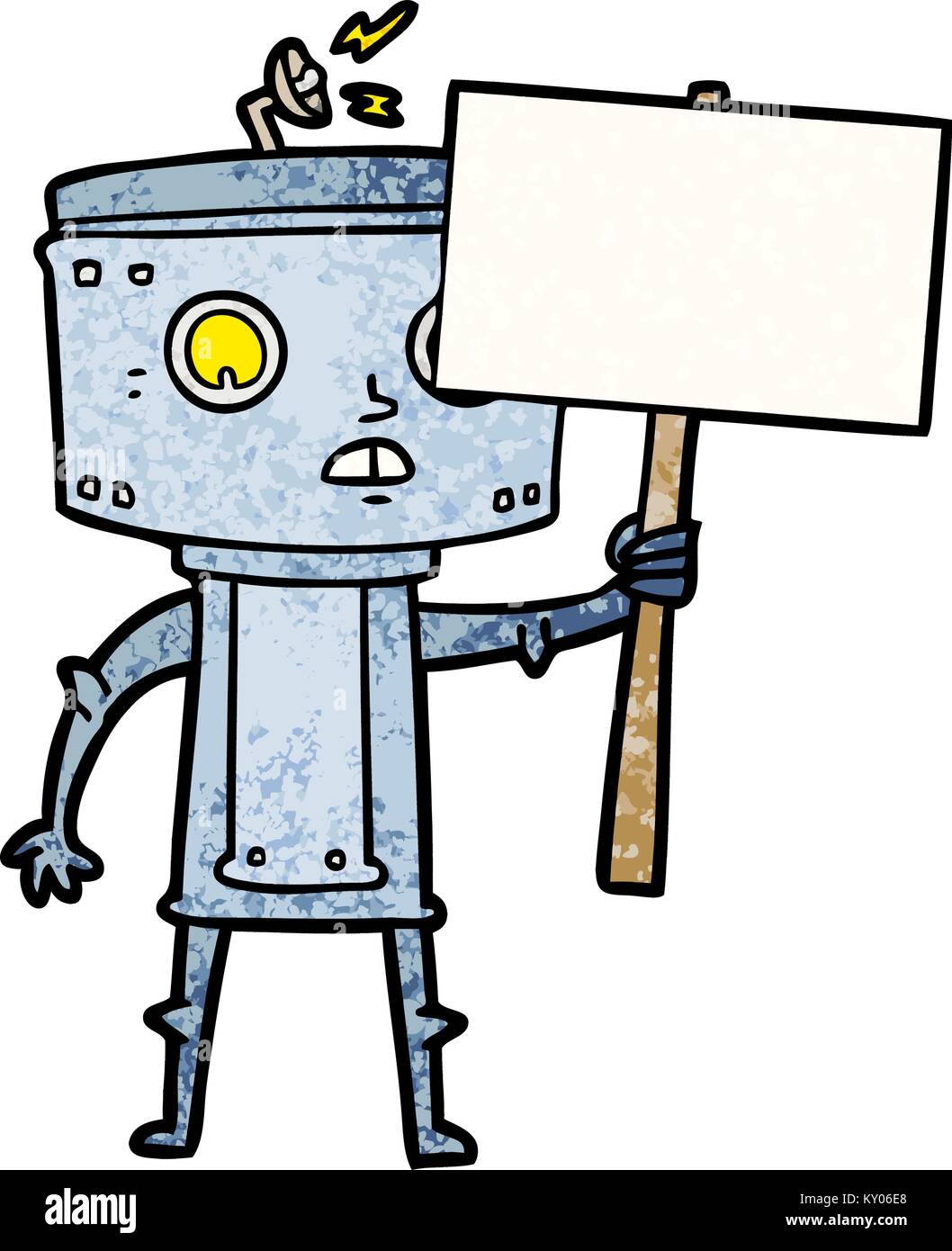 cartoon robot with blank sign Stock Vector Image & Art - Alamy
