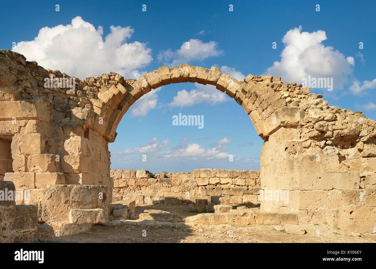 Ancient Roman arches in Paphos archaeological park at Kato Pafos in ...