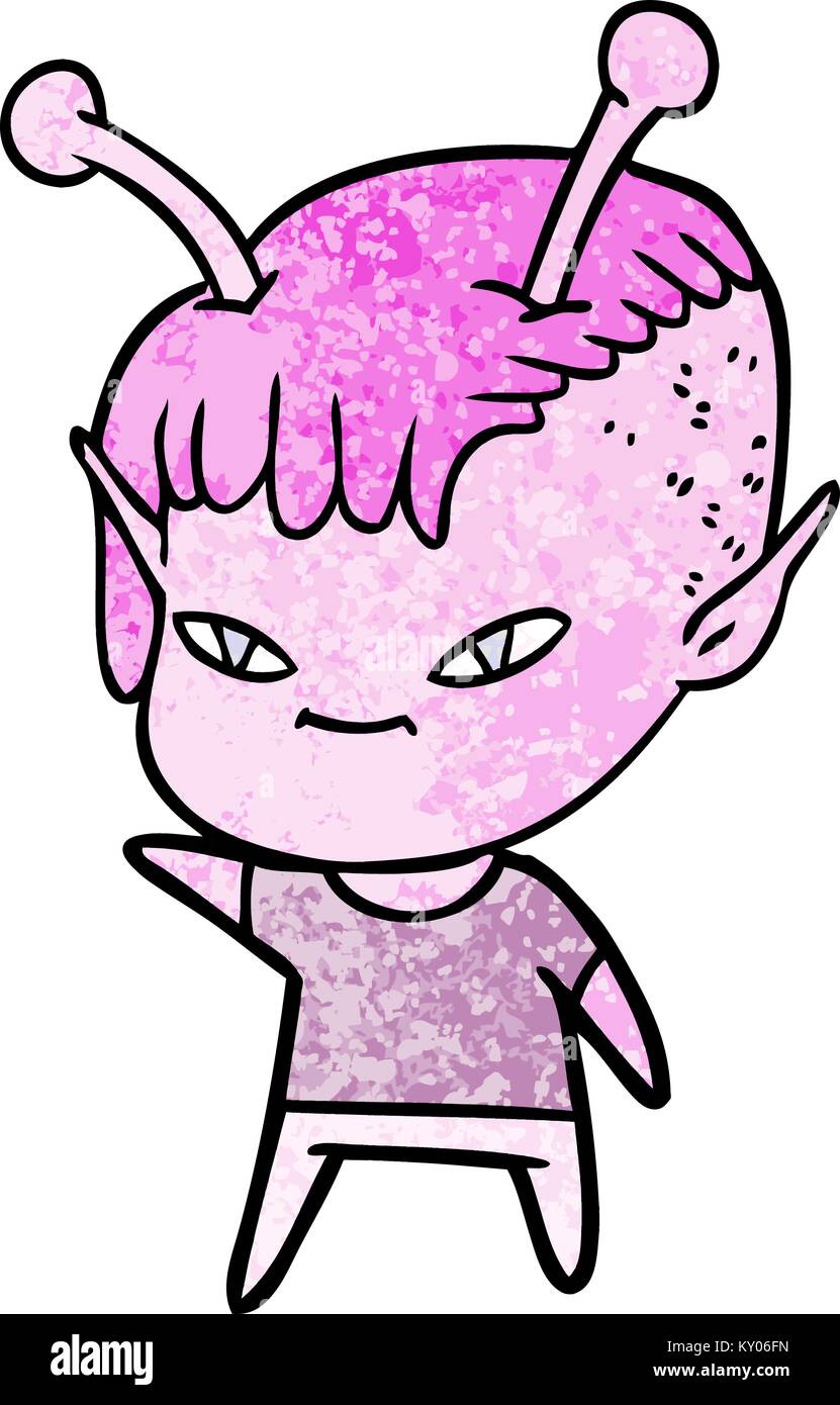 cute cartoon alien girl Stock Vector Image & Art - Alamy