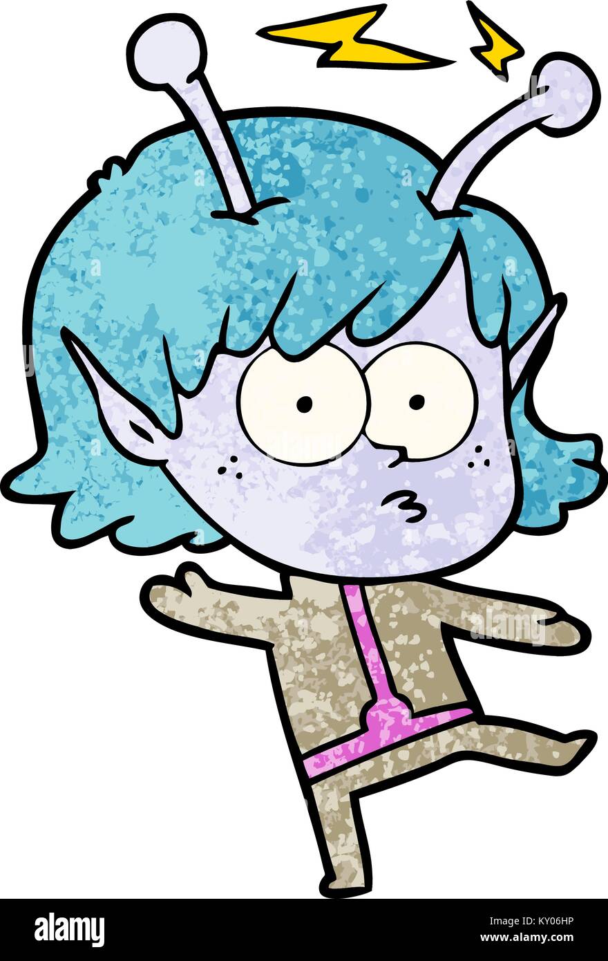 cartoon alien girl Stock Vector Image & Art - Alamy
