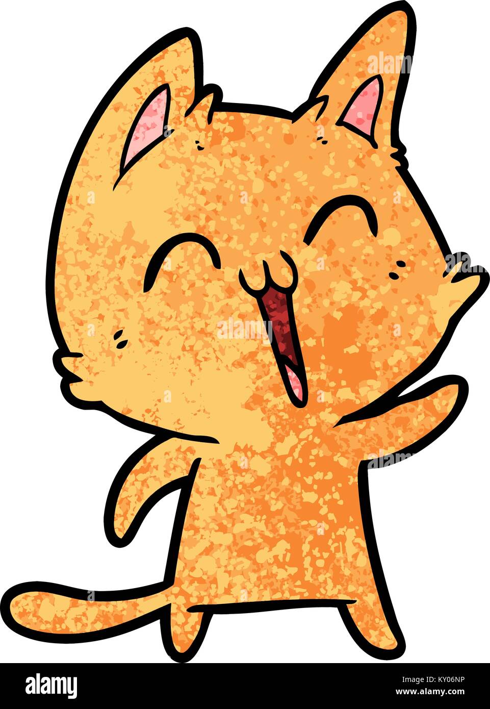 happy cartoon cat meowing Stock Vector Image & Art - Alamy
