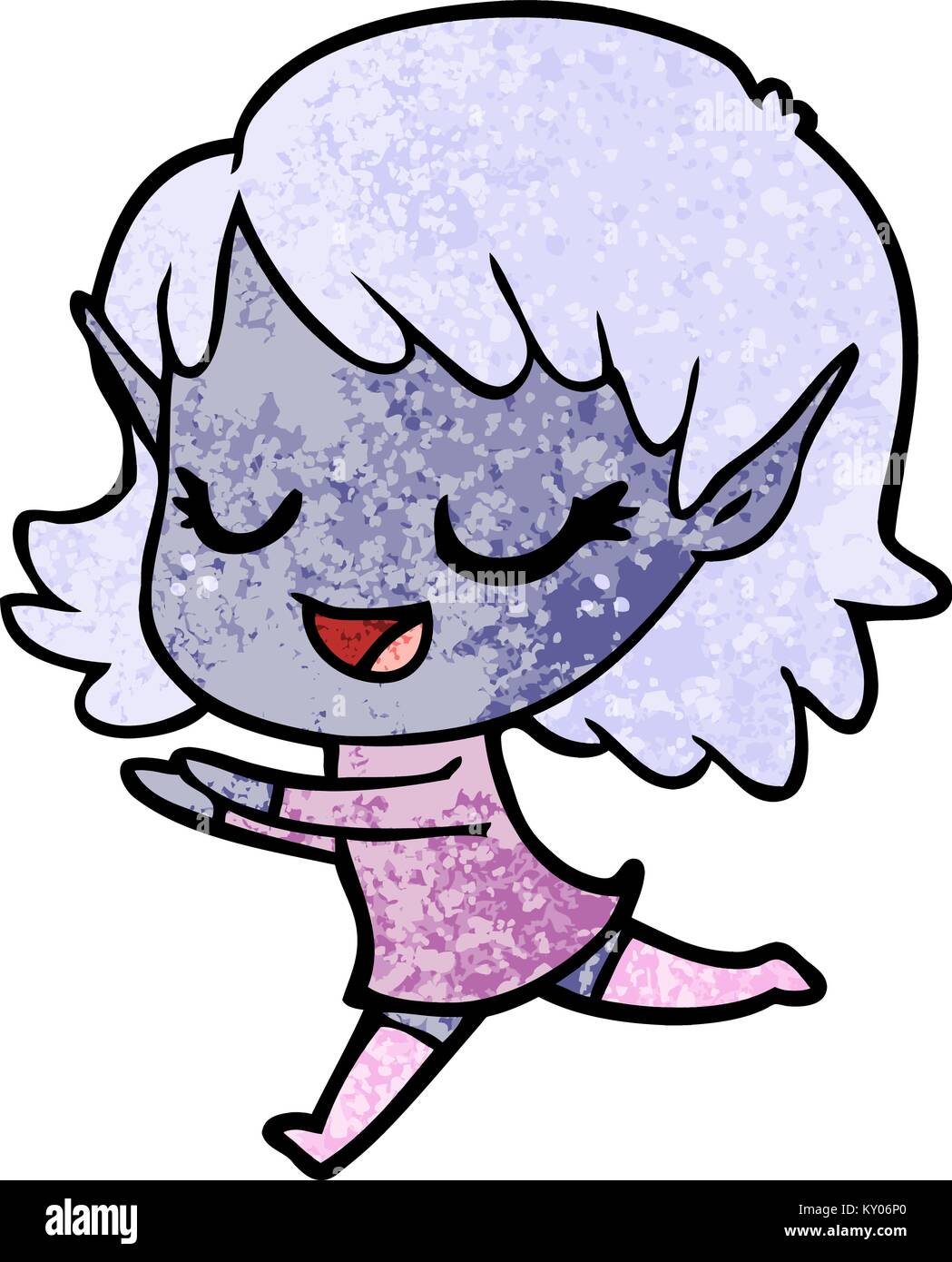 happy cartoon elf girl running Stock Vector Image & Art - Alamy