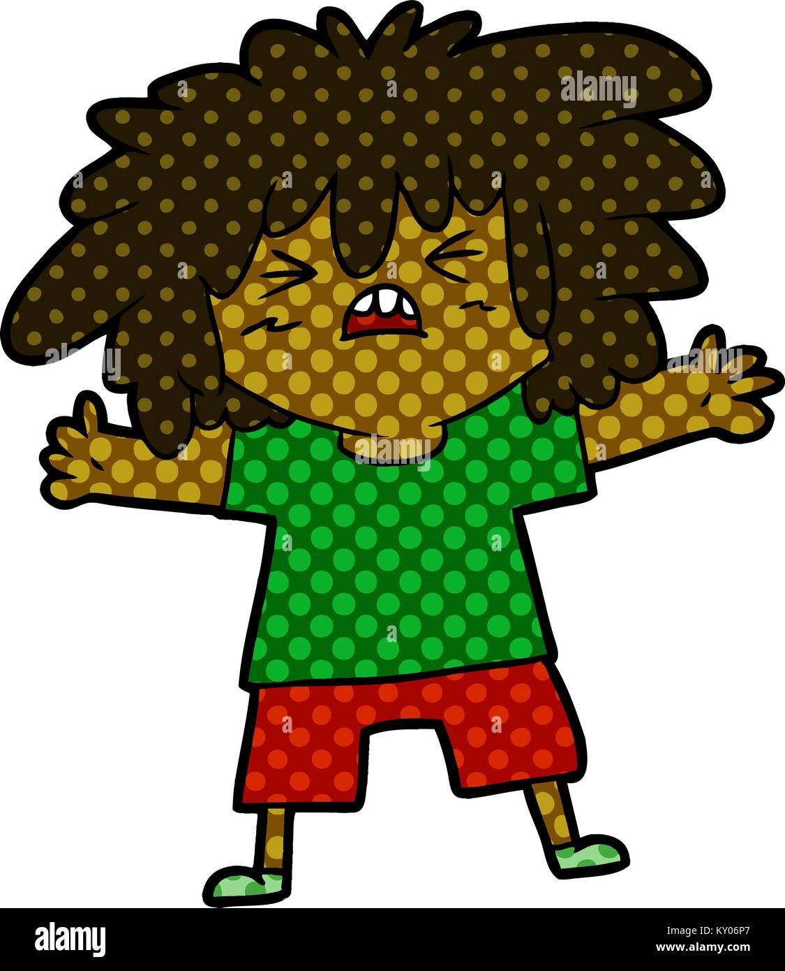 cartoon angry kid Stock Vector Image & Art - Alamy