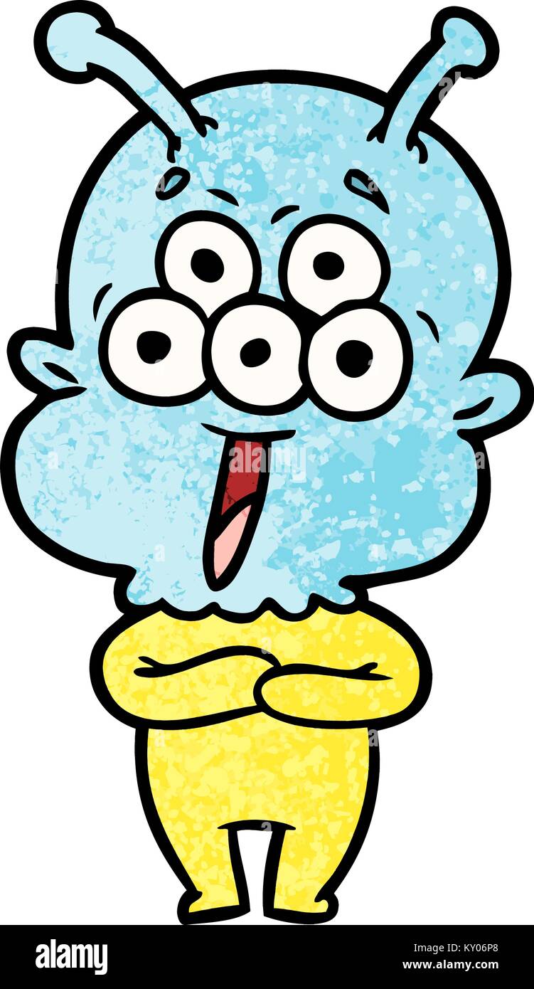 happy cartoon alien Stock Vector Image & Art - Alamy
