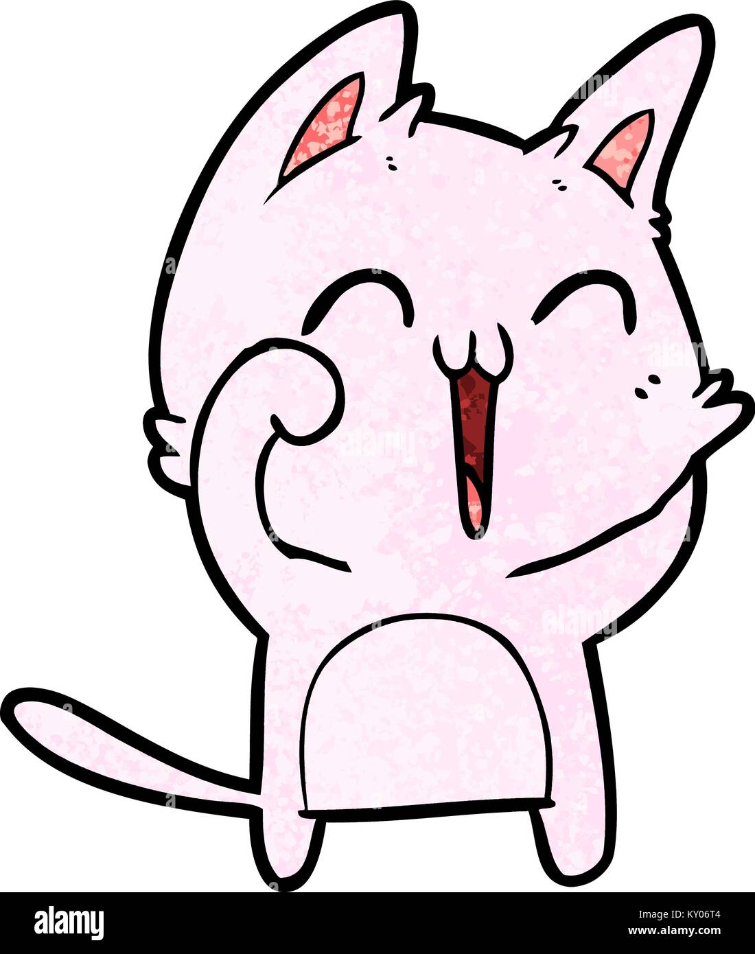 happy cartoon cat meowing Stock Vector Image & Art - Alamy