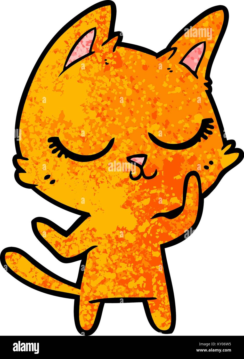 calm cartoon cat Stock Vector Image & Art - Alamy
