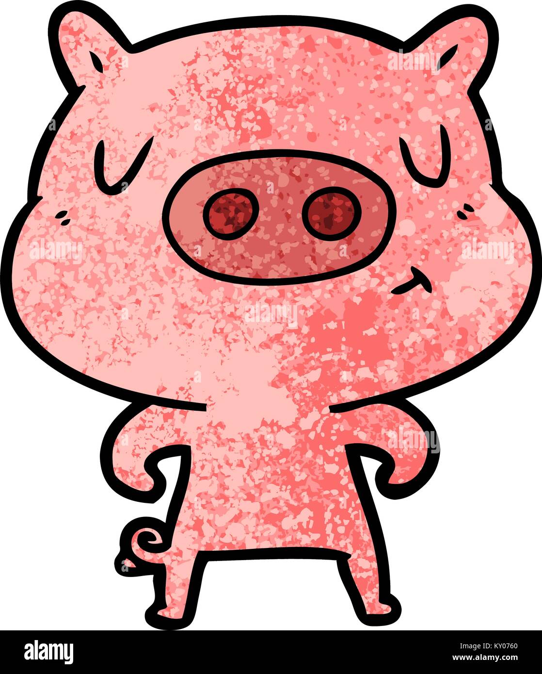 cartoon content pig Stock Vector Image & Art - Alamy