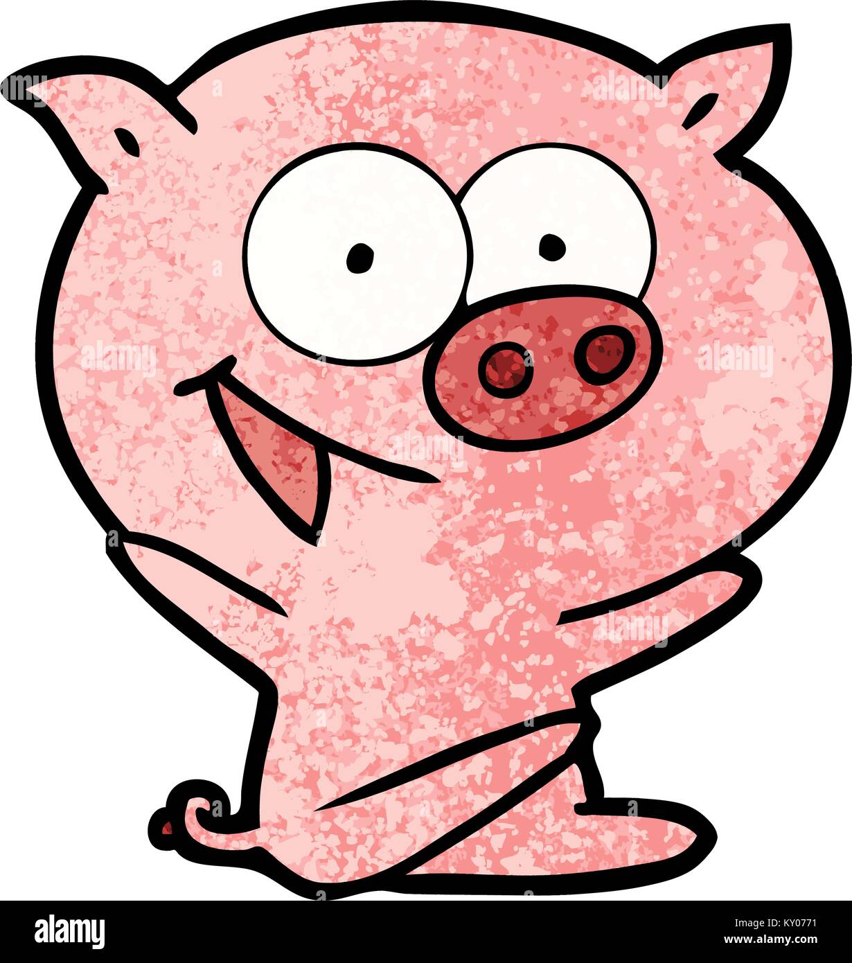cheerful sitting pig cartoon Stock Vector Image & Art - Alamy