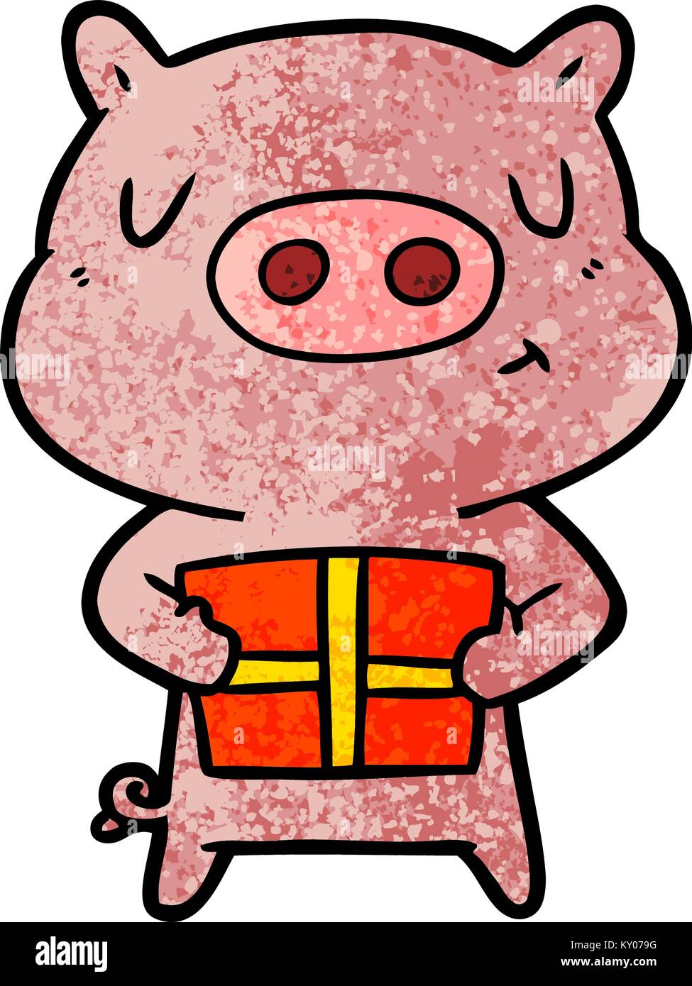 cartoon christmas pig Stock Vector Image & Art - Alamy