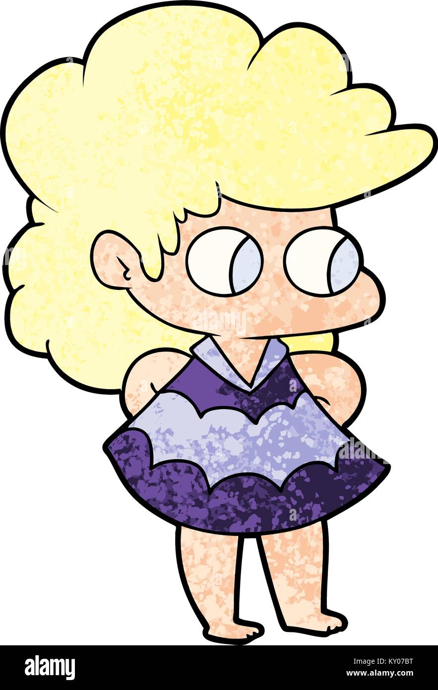 cartoon girl in dress Stock Vector Image & Art - Alamy