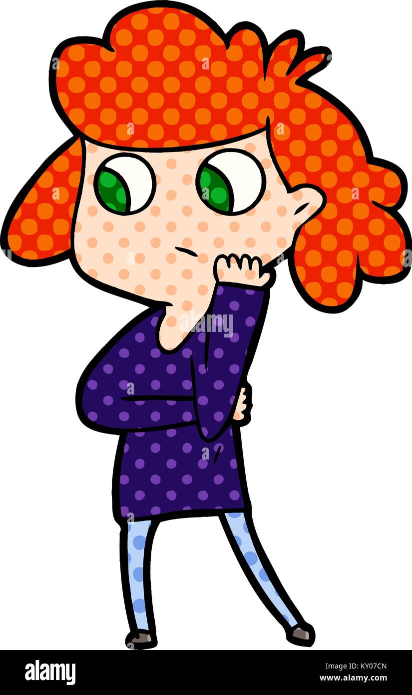 cartoon unsure woman Stock Vector Image & Art - Alamy