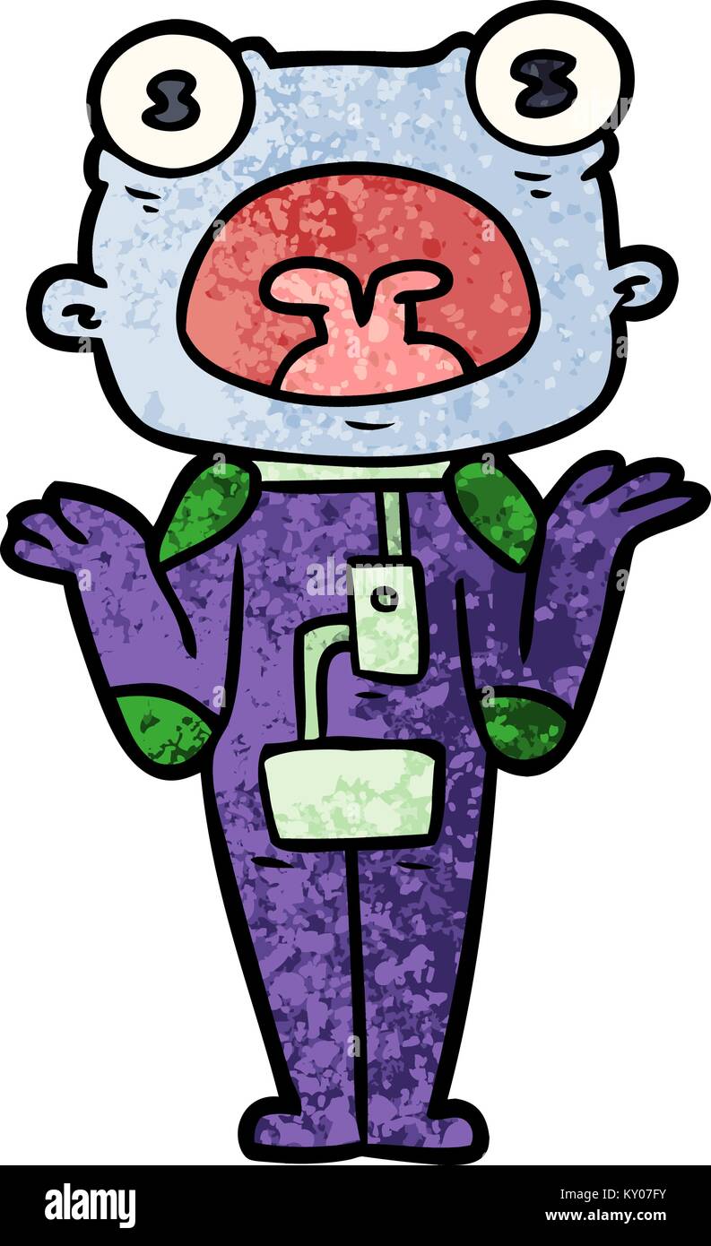 cartoon weird alien shrugging shoulders Stock Vector Image & Art - Alamy