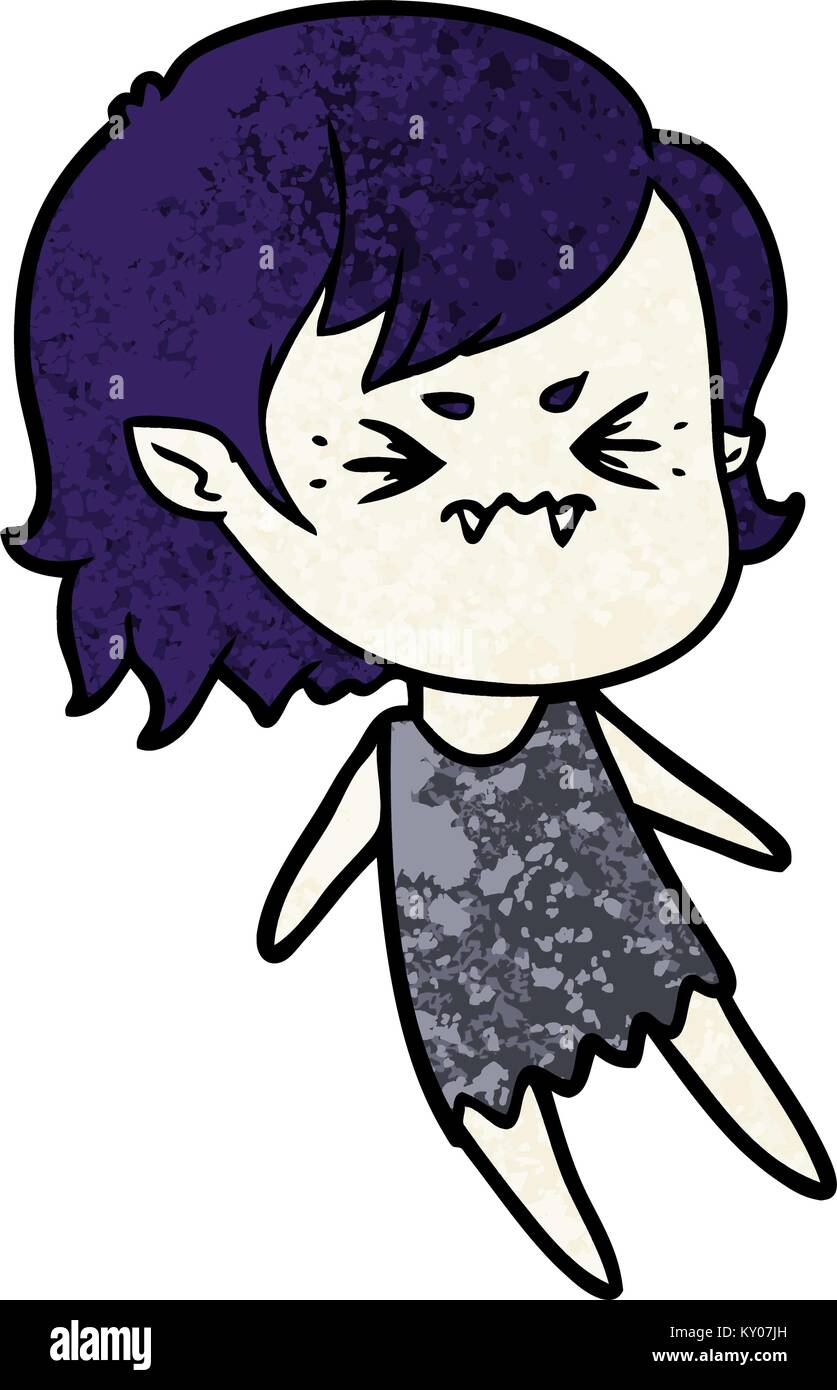 annoyed cartoon vampire girl Stock Vector Image & Art - Alamy