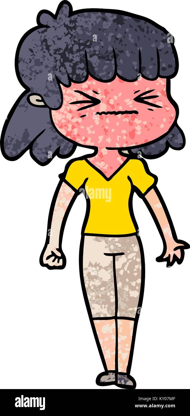 cartoon angry girl Stock Vector Image & Art - Alamy