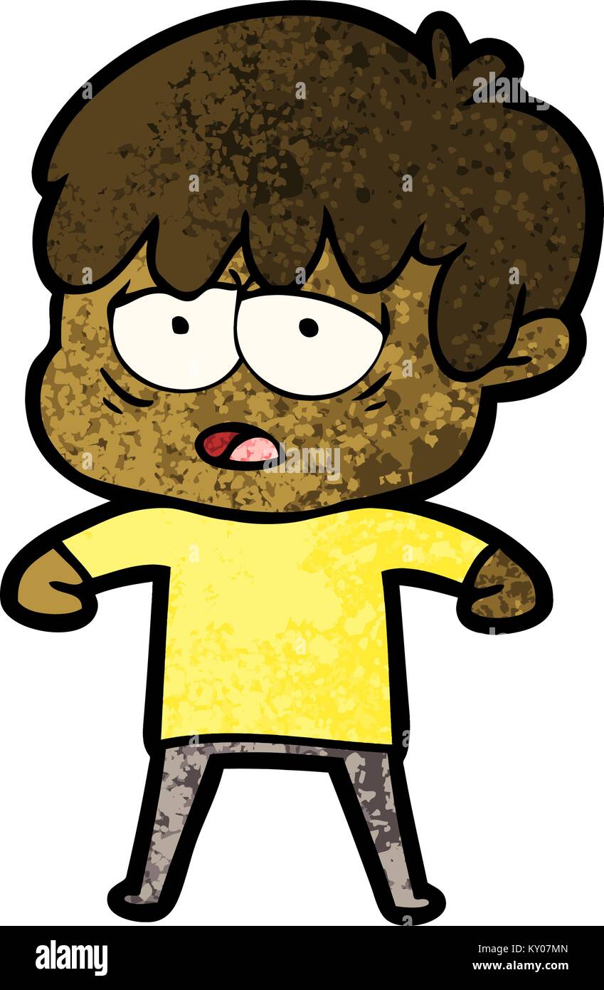 cartoon exhausted boy Stock Vector Image & Art - Alamy