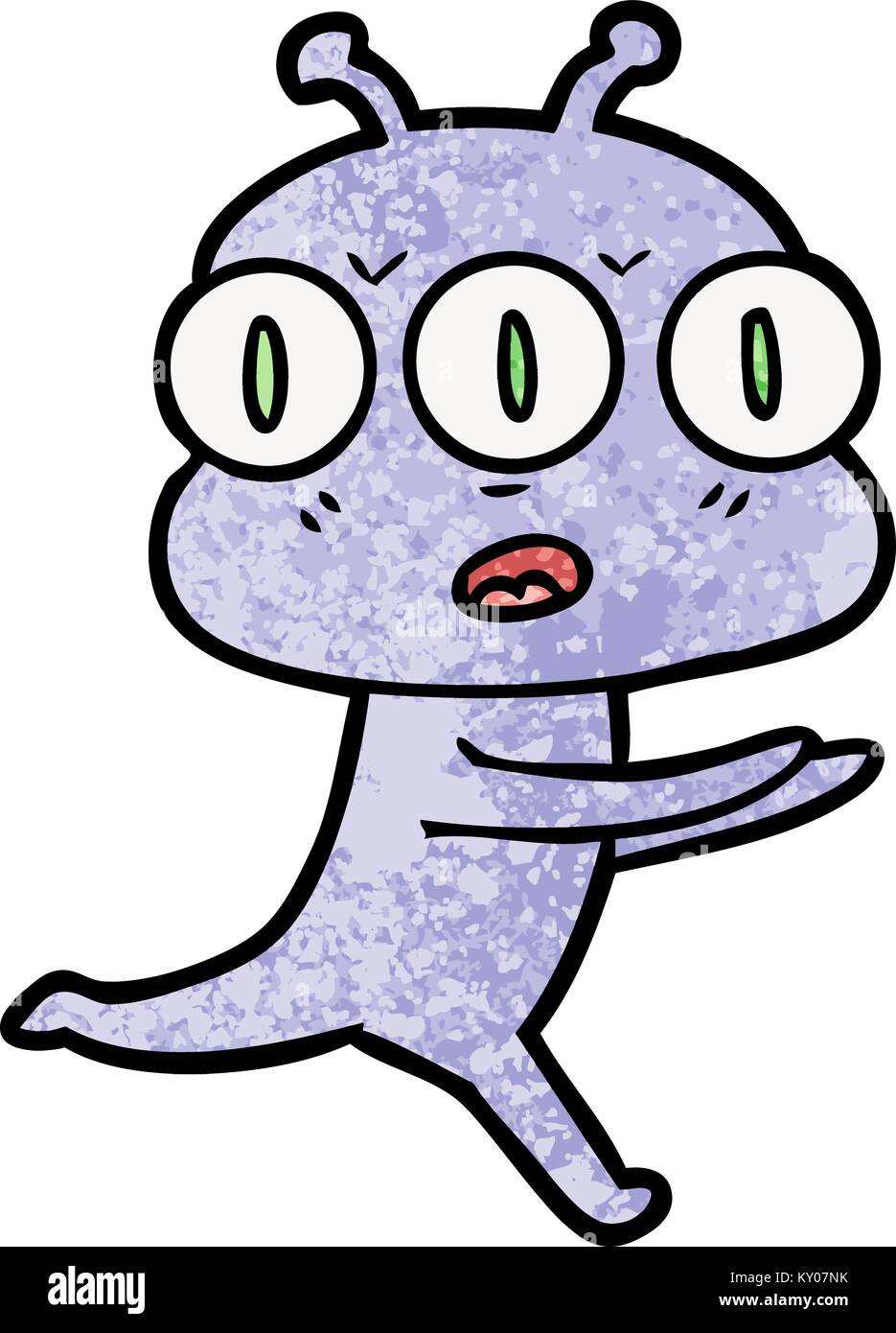cartoon three eyed alien Stock Vector Image & Art - Alamy